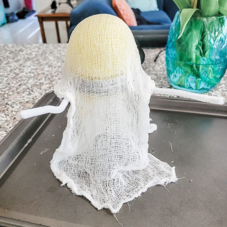 how to make a cute ghost with cheesecloth and liquid starch – Inspire ...